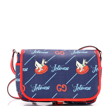 Gucci x The Jetsons Flap Messenger GG Astro Printed Coated Canvas Blue ...