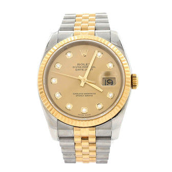 Rolex Oyster Perpetual Datejust Automatic Watch Stainless Steel and Yellow Gold with Diamond ...