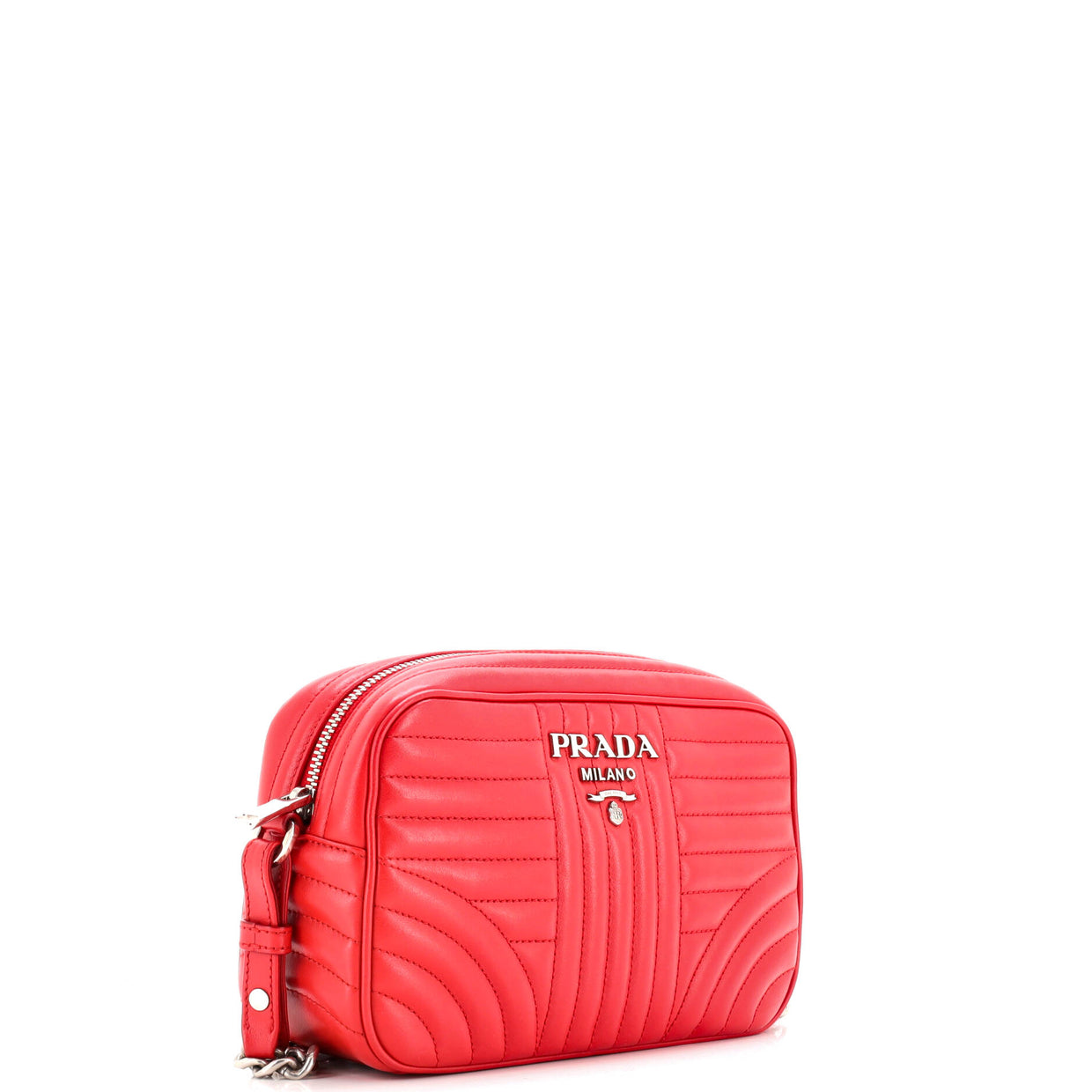 Prada Camera Bag Diagramme Quilted Leather Small Red 34195029