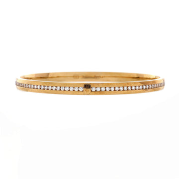 Harry Winston HW Logo Bangle Bracelet 18K Yellow Gold and Diamonds ...