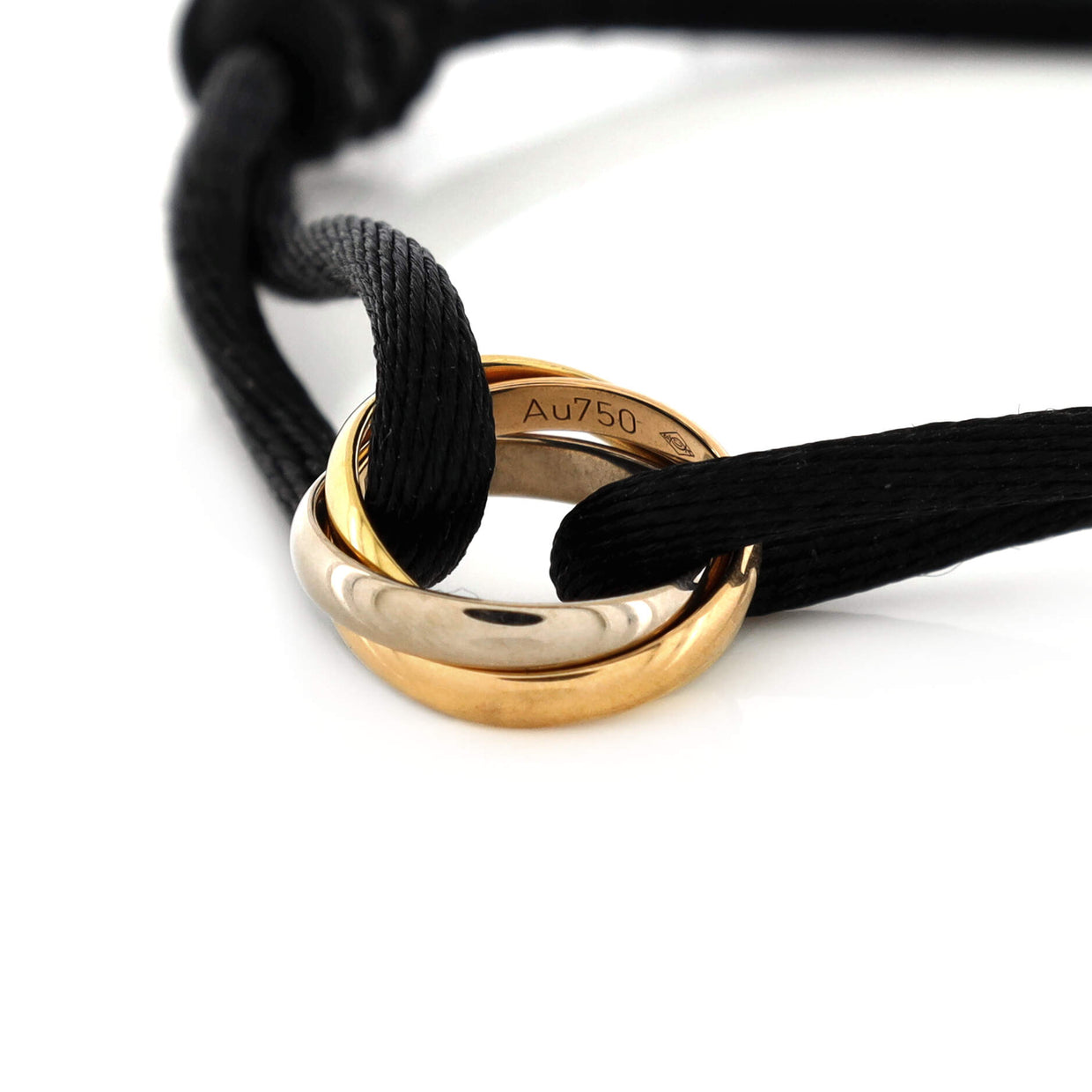 Cartier Trinity On Cord Bracelet Silk Cord with 18K Tricolor Gold ...