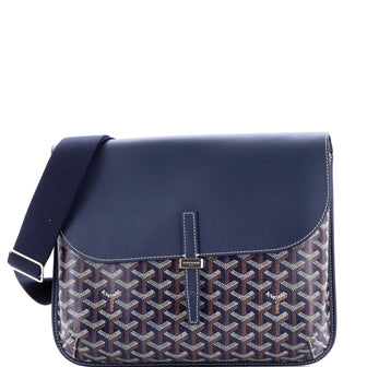 Goyard Coursier Messenger Bag Coated Canvas and Leather Blue 3940611