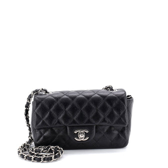 Chanel Classic Single Flap Bag Quilted Caviar Mini Black 4044111