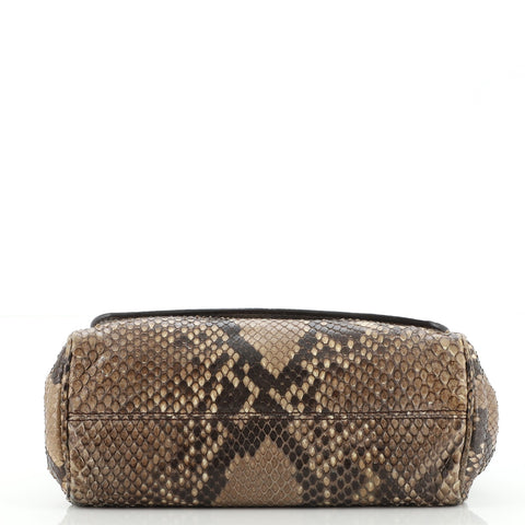 Dolce & Gabbana Miss Sicily Bag Python and Crocodile Small Brown 1069231