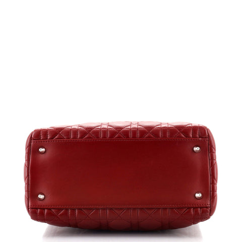 Christian Dior Lady Dior Bag Cannage Quilt Lambskin Medium Red 12129271