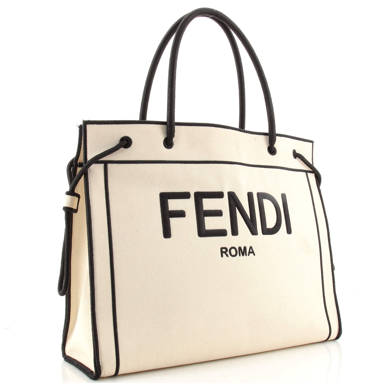 Fendi Roma Shopper Tote Canvas Large Neutral 12665645