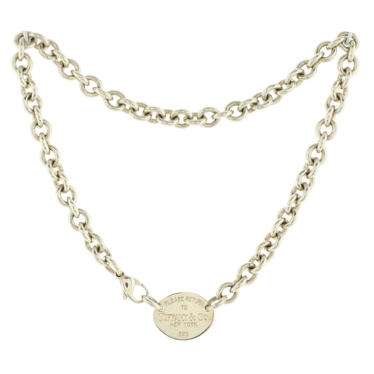 Tiffany & Co. Return To Tiffany Oval Tag Choker Necklace Sterling ...