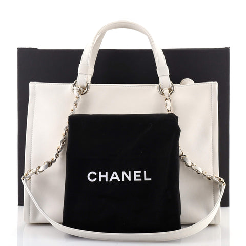 Chanel Timeless CC 2-Way Zip Shopping Tote Calfskin Medium White 169042303