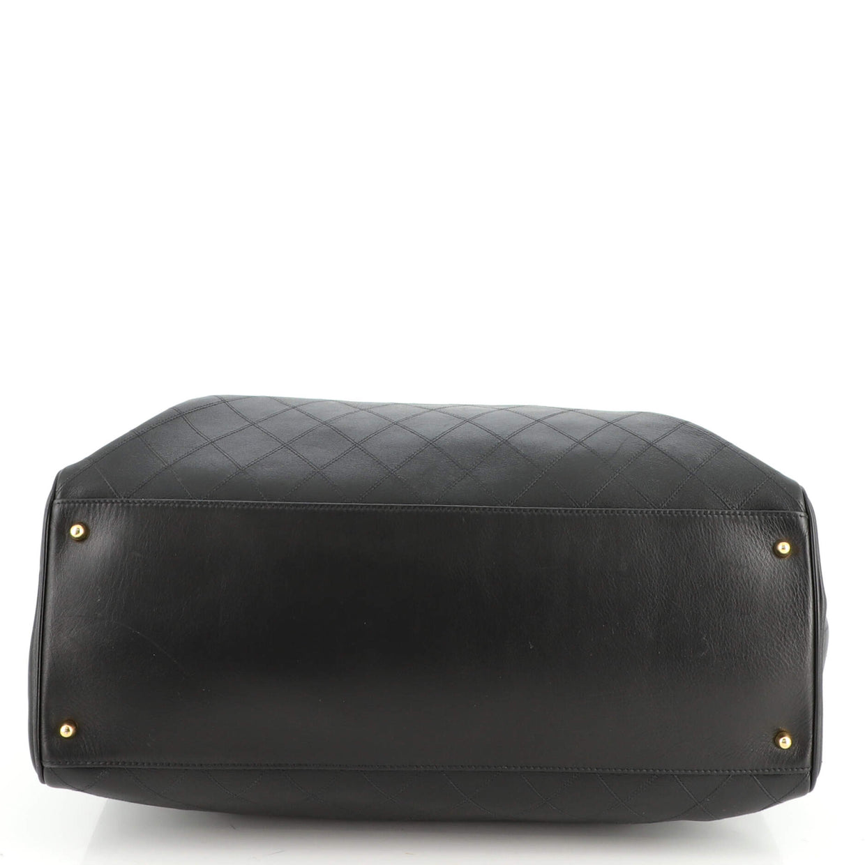 Chanel Vintage Supermodel Weekender Bag Quilted Leather Large Black 1690593