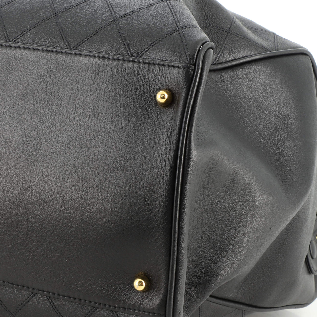Chanel Vintage Supermodel Weekender Bag Quilted Leather Large Black 1690593