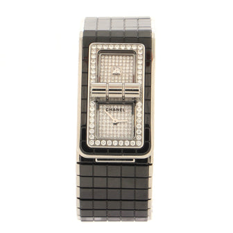 Chanel Code Coco Quartz Watch Stainless Steel and Ceramic with Diamond Bezel, Markers and Dial ...