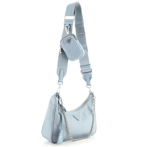 Prada Re-Edition 2005 Shoulder Bag Tessuto Small Blue 1698971