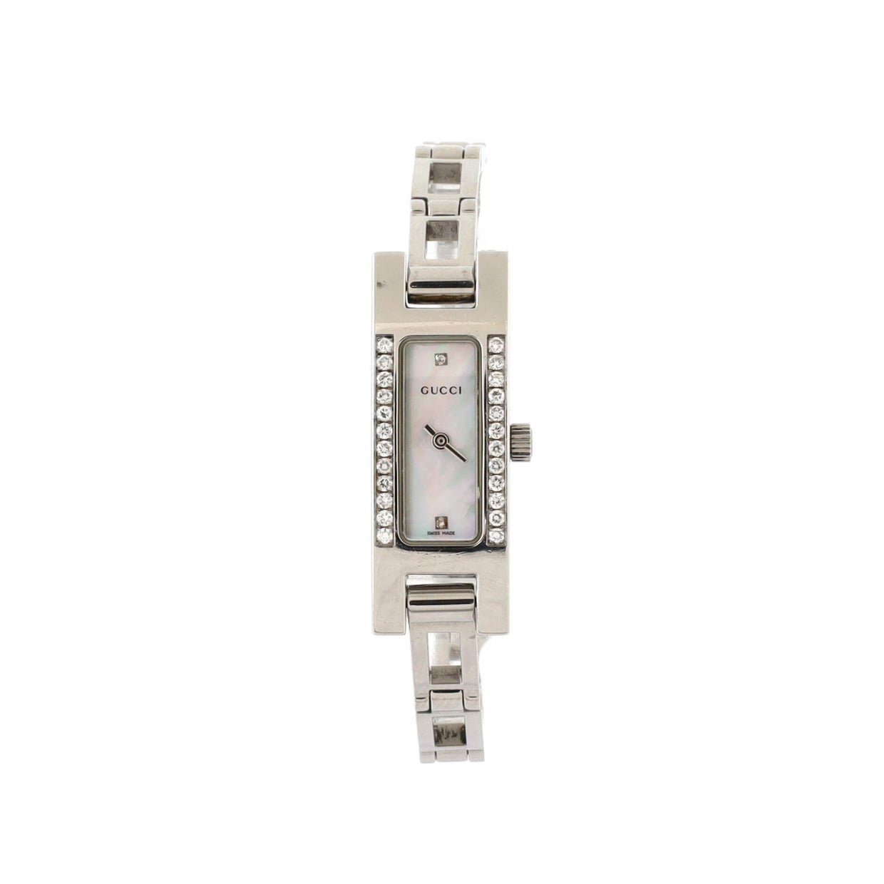 Gucci G-Frame Rectangular Quartz Watch Stainless Steel with Diamonds ...