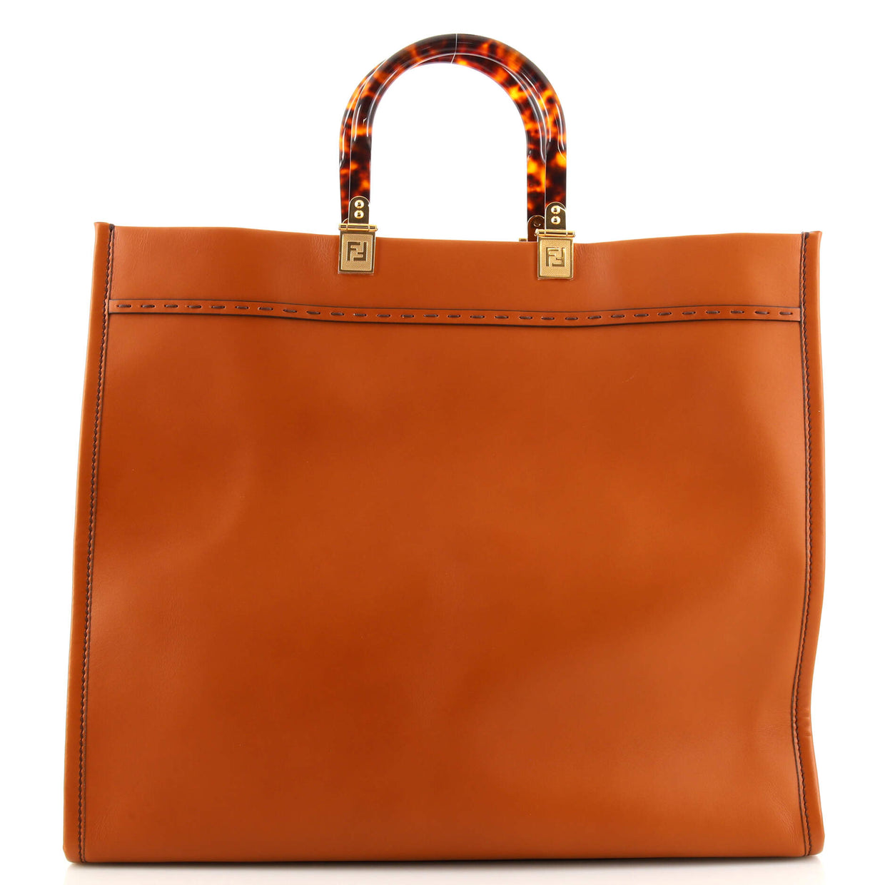 Fendi Sunshine Shopper Tote Leather Large Brown 178364407