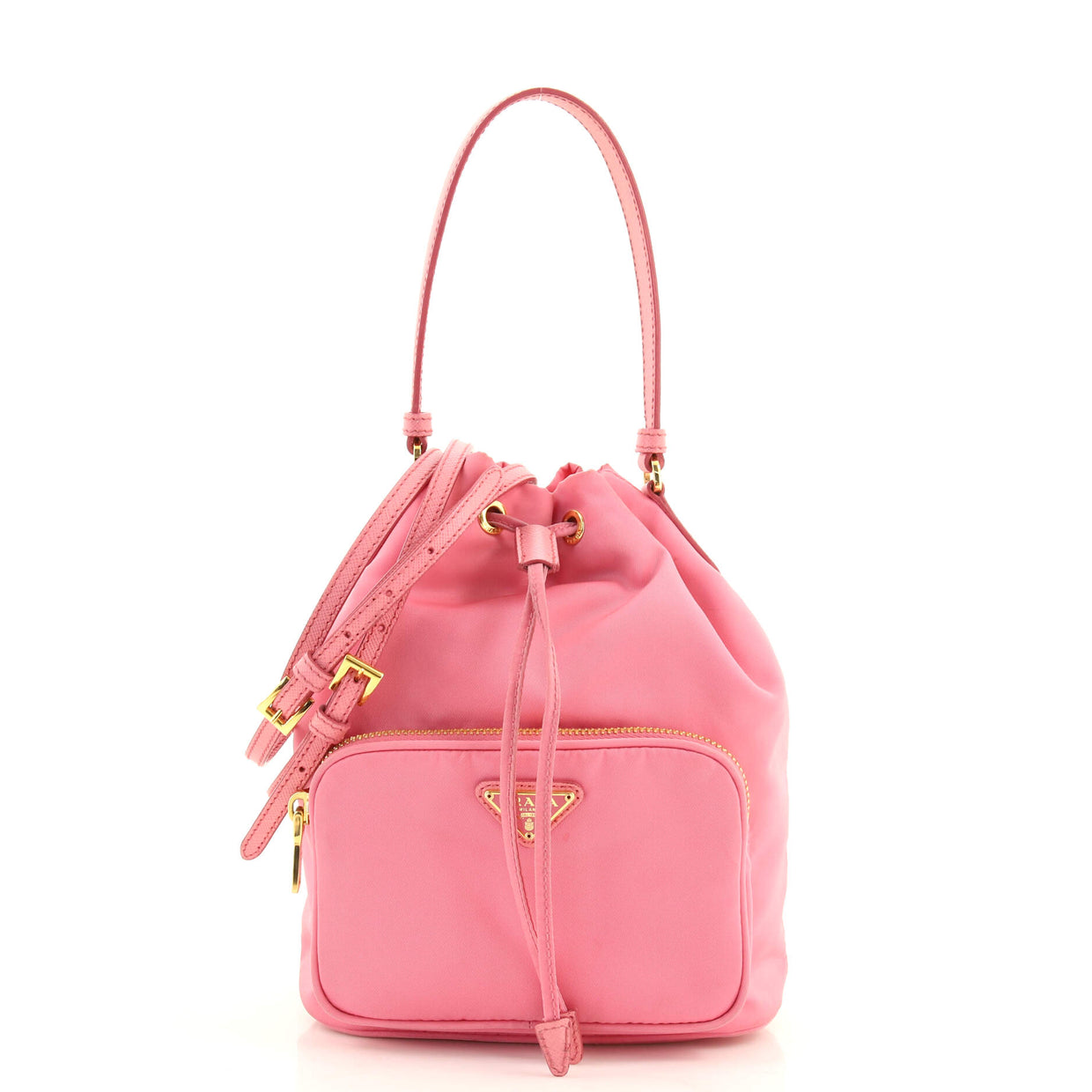 Prada Drawstring Bucket Bag Tessuto Small Pink 1792621