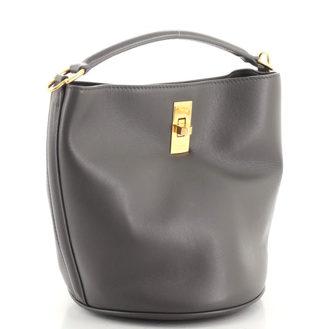 Celine Bucket 16 Bag Leather Teen Gray 18087856