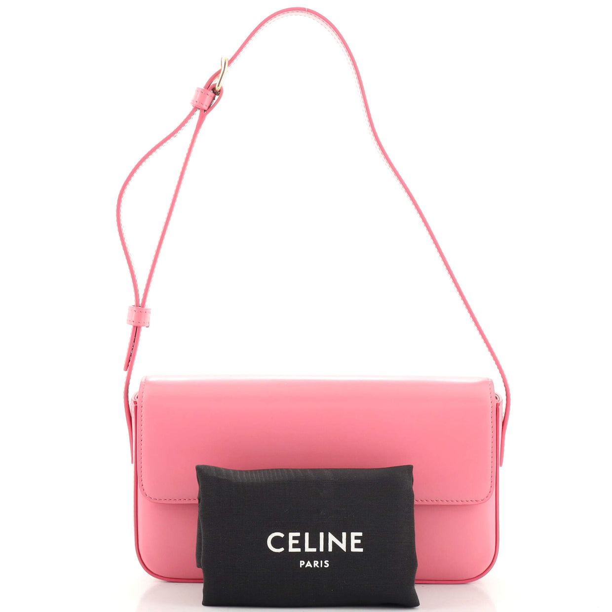 Celine Triomphe East-West Shoulder Bag Smooth Calfskin Pink 1860651