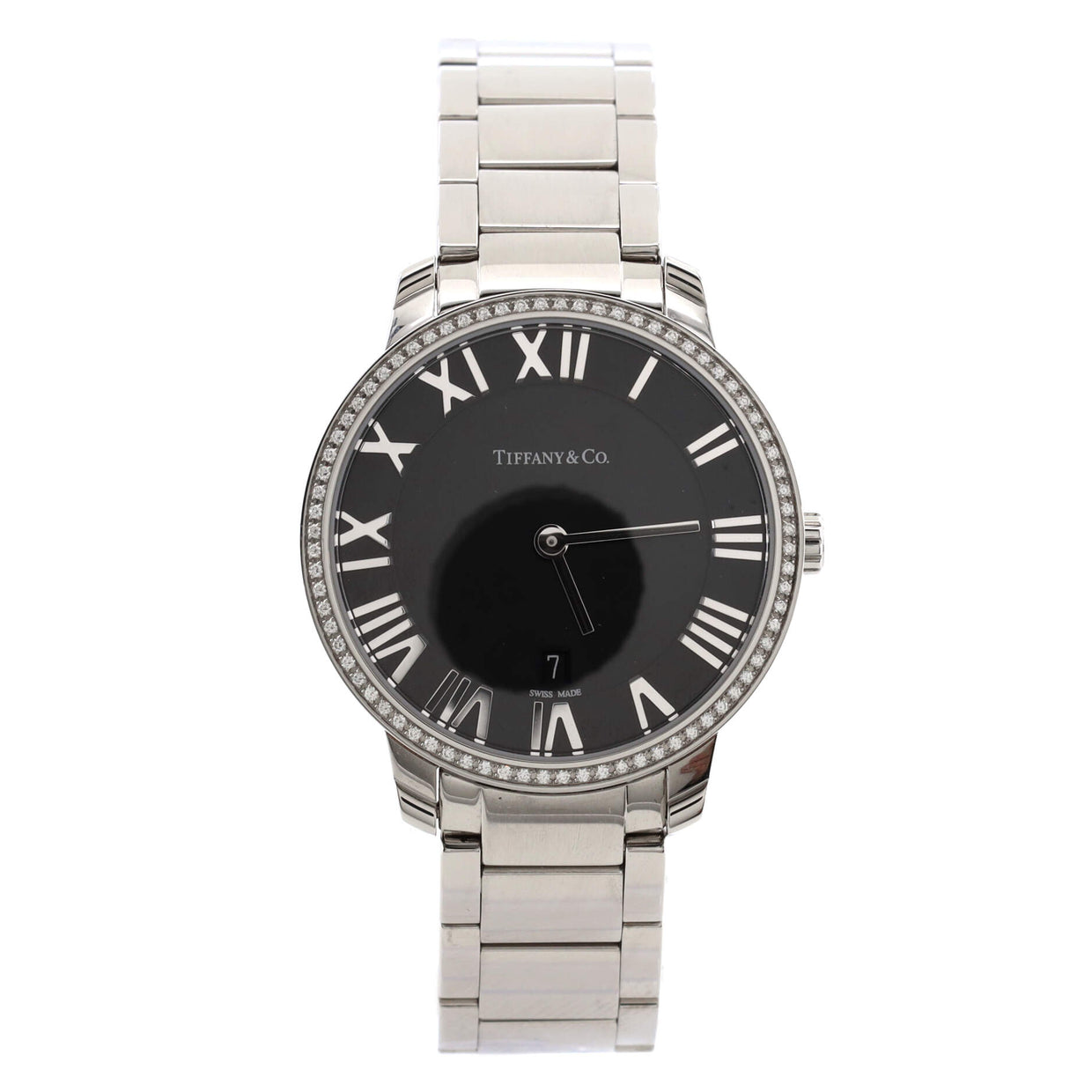 Tiffany & Co. Atlas 2-Hand Quartz Watch Stainless Steel with Diamond ...