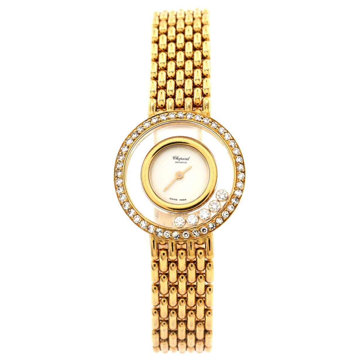 Chopard Happy Diamonds Round Quartz Watch Yellow Gold with Diamond ...