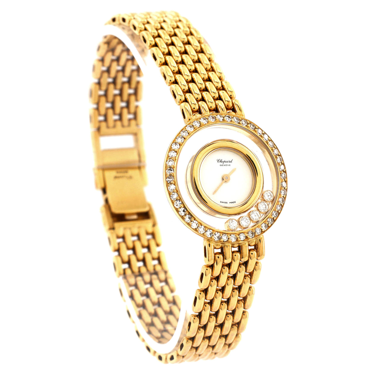 Chopard Happy Diamonds Round Quartz Watch Yellow Gold with Diamond ...