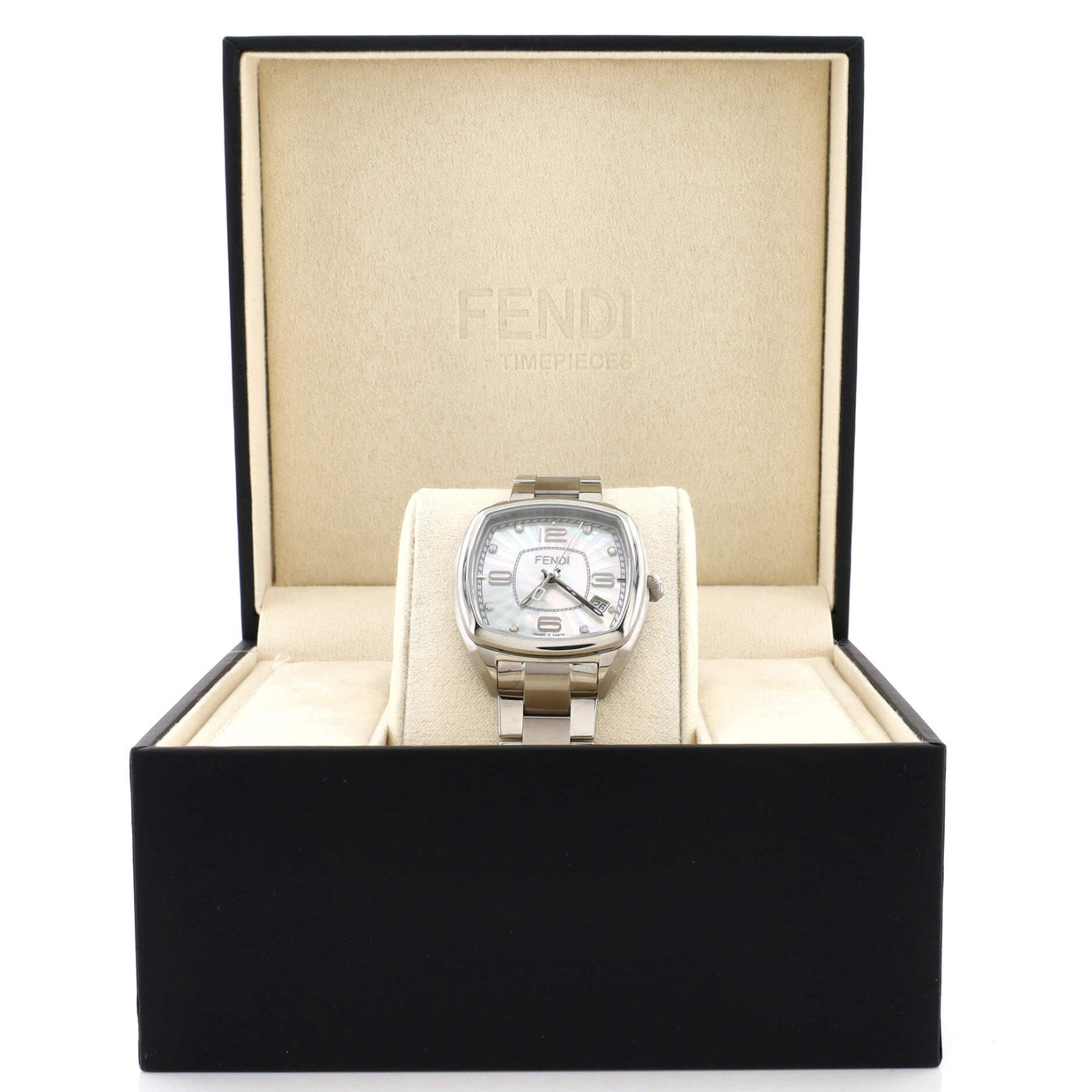 Fendi Memento Quartz Watch Stainless Steel with Diamond Markers and ...