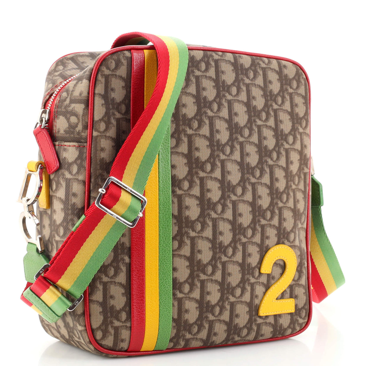 Christian Dior Vintage Rasta Crossbody Bag Diorissimo Coated Canvas ...
