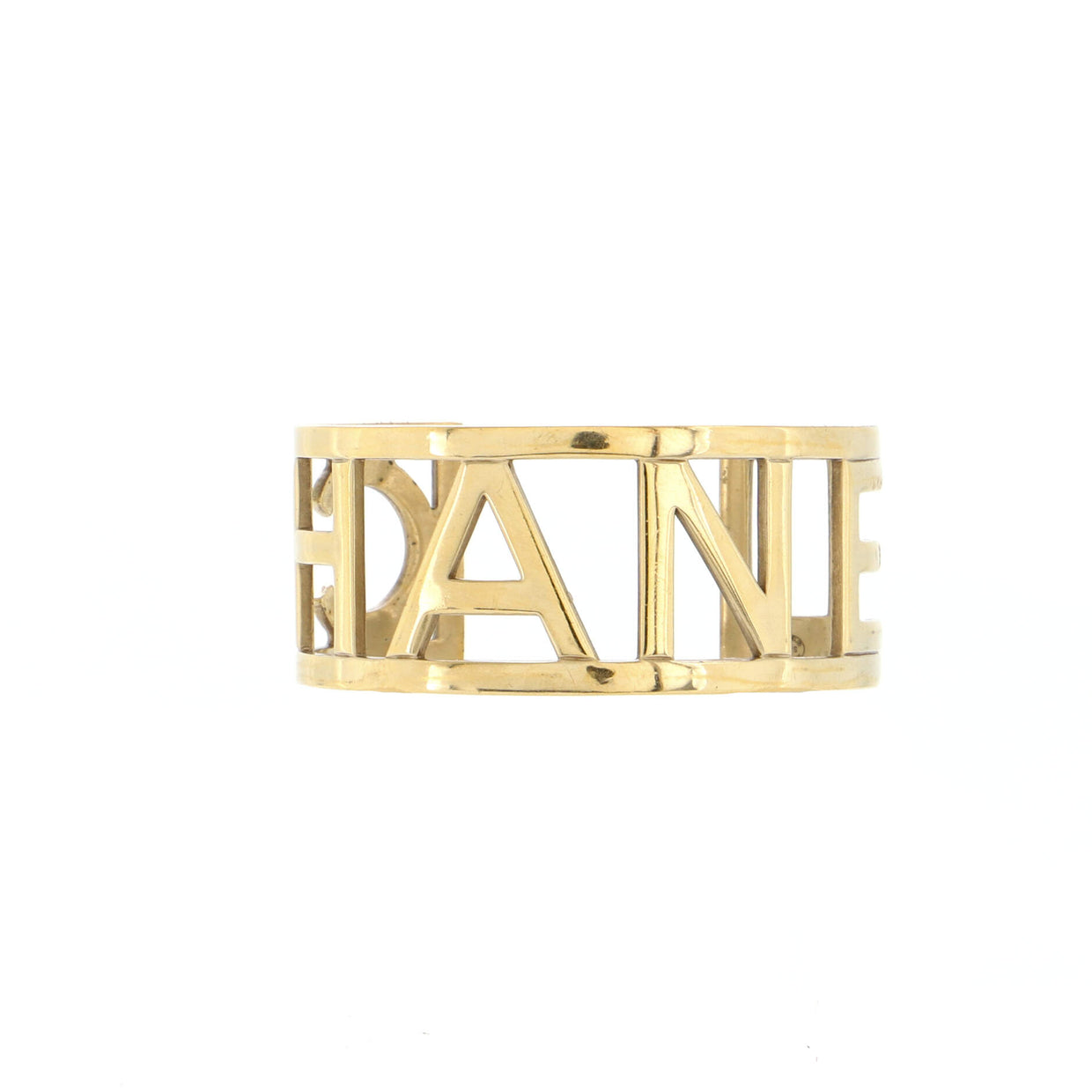 Chanel Vintage Open CC Cut-Out Cuff Bracelet Metal Wide Gold 2011501