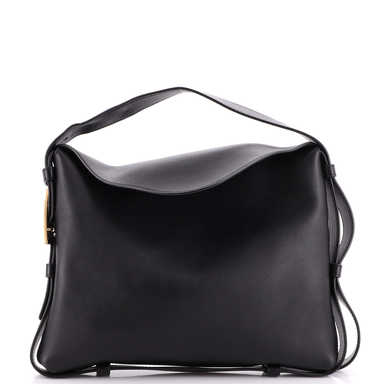 Bottega Veneta Cradle Shoulder Bag Leather Medium Black 2013582