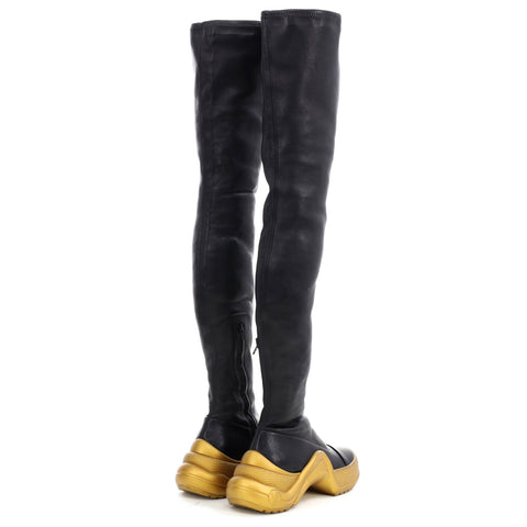 Louis Vuitton Women's Archlight Thigh High Boots Leather Black 20337323