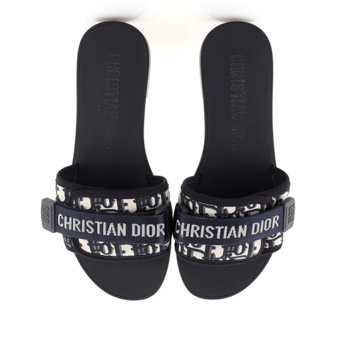 Christian Dior Women's Dio(r)evolution Slide Sandals Oblique Fabric ...
