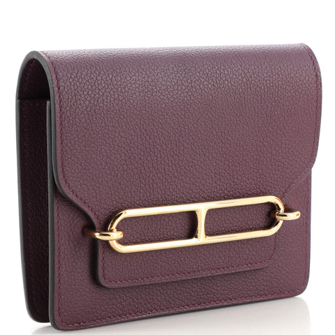 Hermes Roulis Slim Wallet Evercolor Purple 2068731