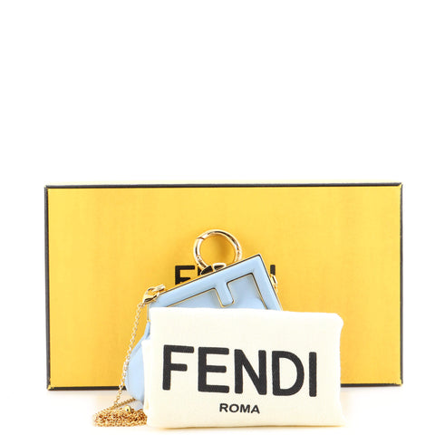 Fendi First Charm Crossbody Bag Leather Nano Blue 2072451