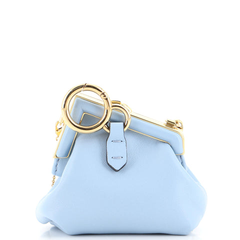 Fendi First Charm Crossbody Bag Leather Nano Blue 2072451