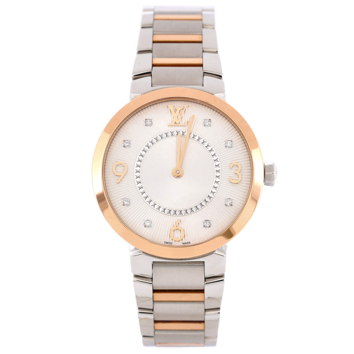 Louis Vuitton Tambour Slim Quartz Watch Stainless Steel and Rose Gold ...