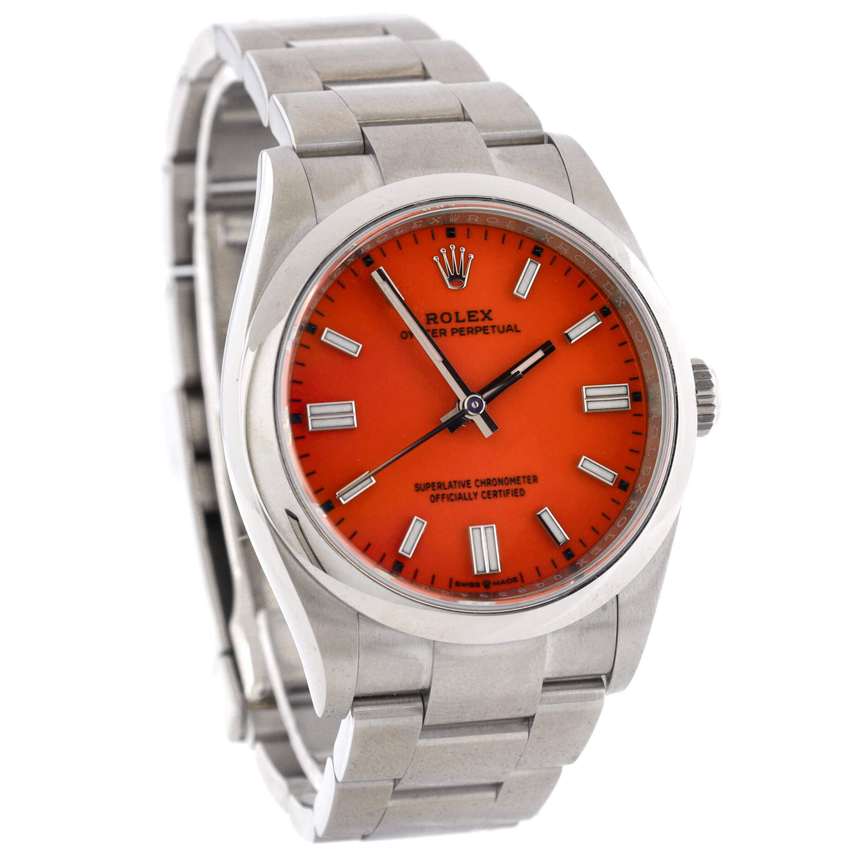 Rolex Oyster Perpetual Coral Red Automatic Watch Stainless Steel 36 2105281