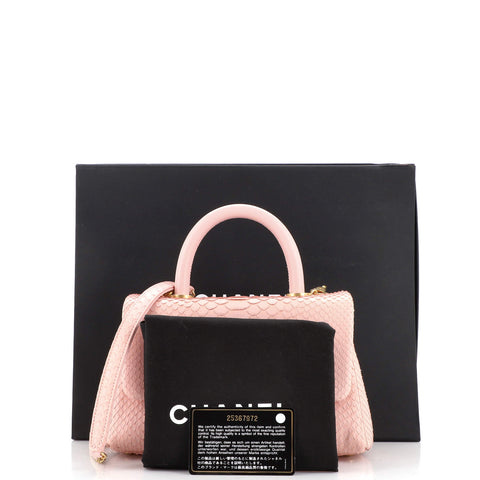Chanel Coco Top Handle Bag Python Mini Pink 2140851