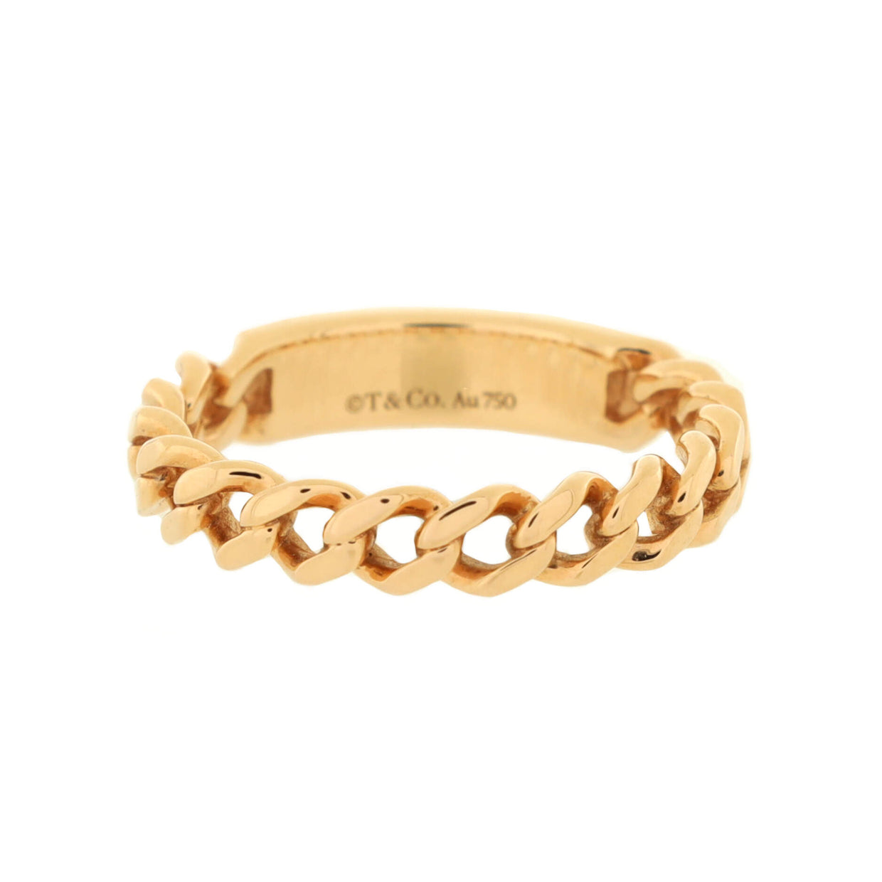 Tiffany & Co. Micro Link ID Chain Ring 18K Rose Gold with Diamonds Rose ...