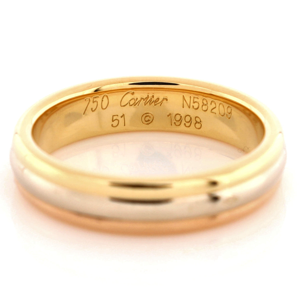 Cartier Vintage Vendome Louis Cartier Wedding Band Ring 18K Tricolor 4 ...