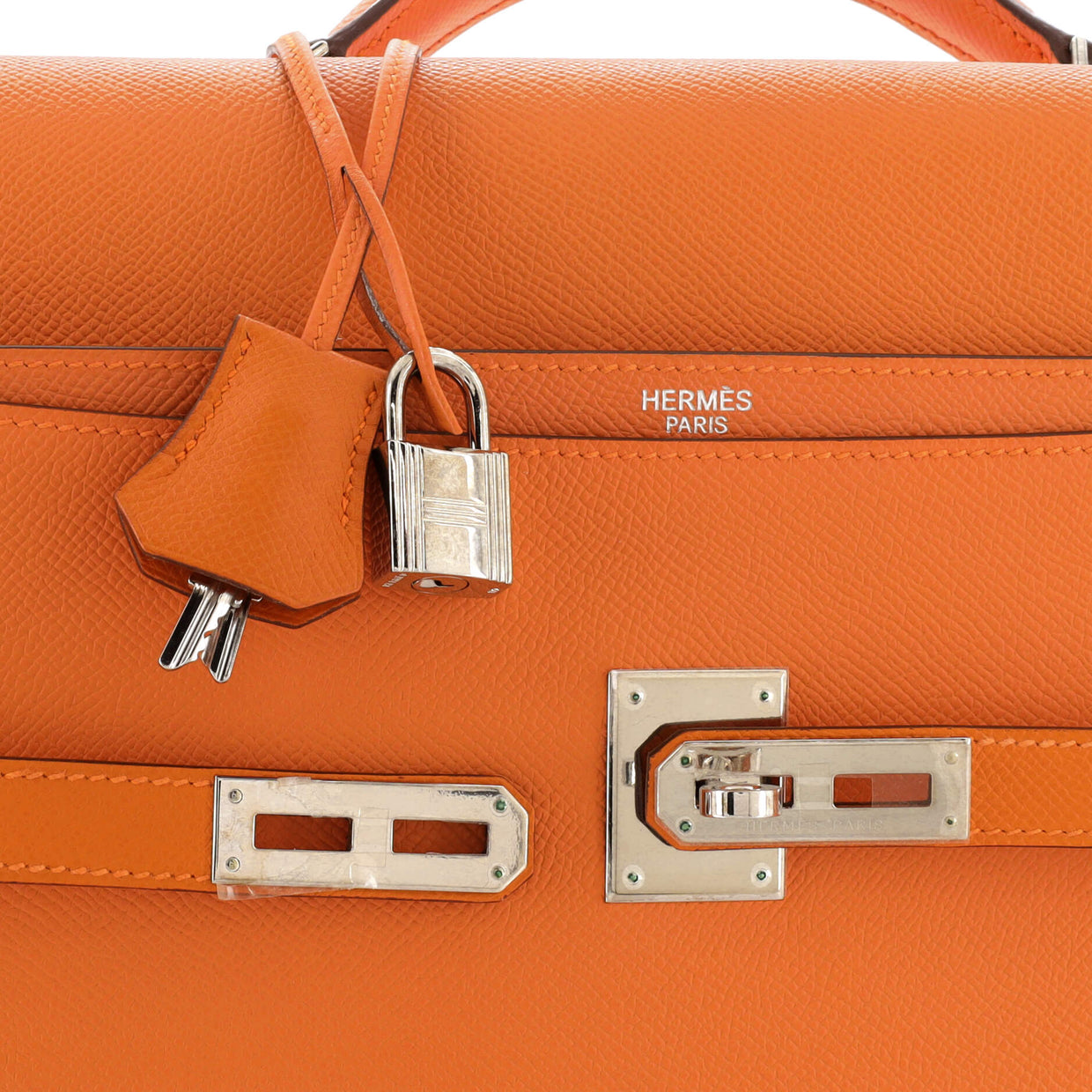 Hermes Kelly Depeche Bag Epsom 38 Orange 21495421