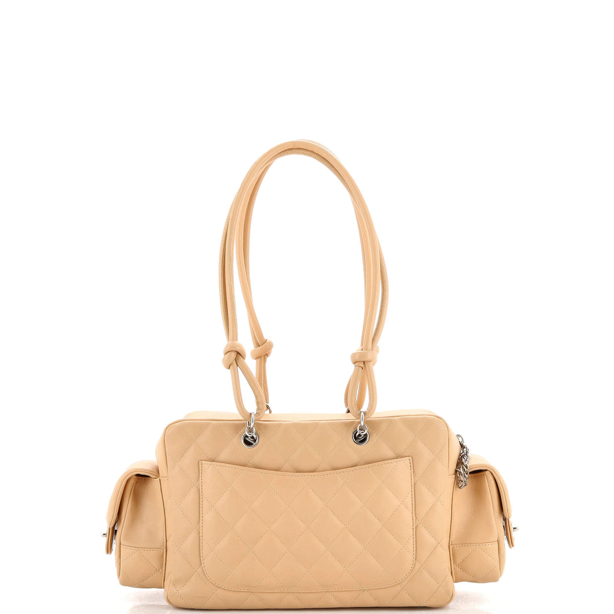 Chanel Cambon Multipocket Reporter Bag Quilted Lambskin Small Neutral ...