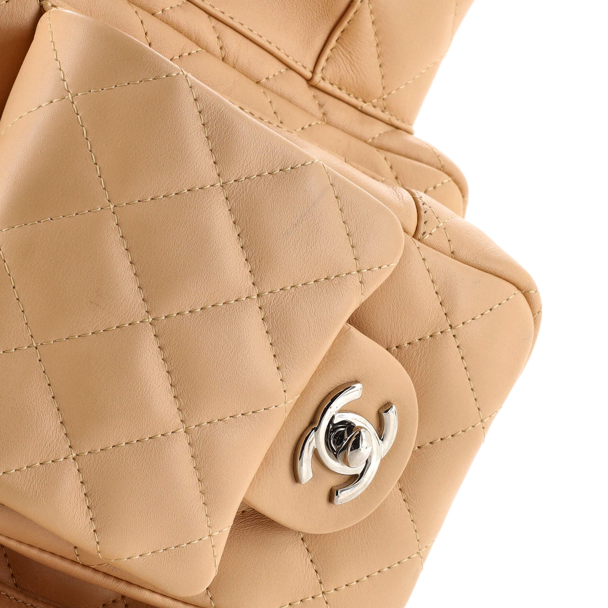 Chanel Cambon Multipocket Reporter Bag Quilted Lambskin Small Neutral ...