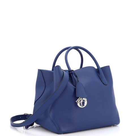 Christian Dior Open Bar Bag Leather Large Blue 2154825