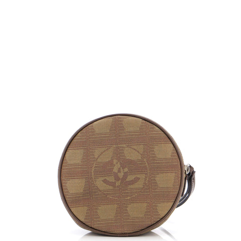 Chanel Travel Line Round Wristlet Nylon Brown 21548454