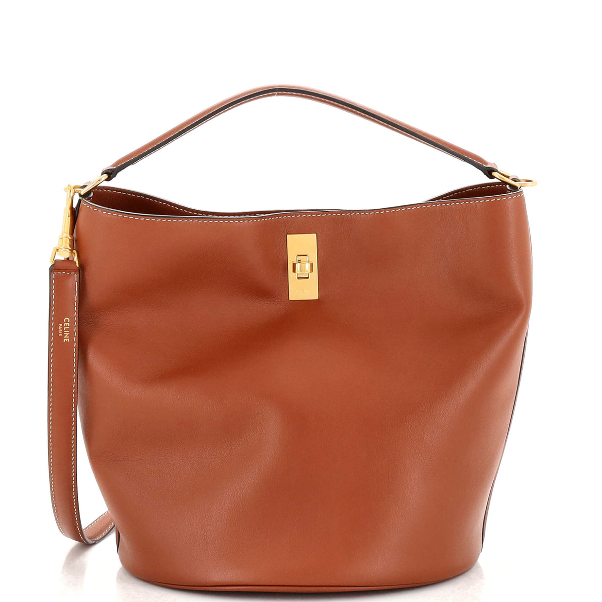 Celine Bucket 16 Bag Leather Brown 22282766