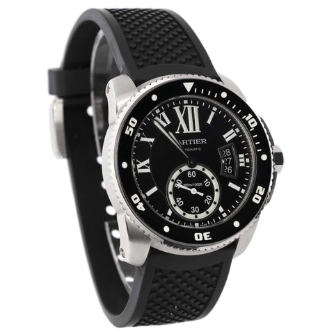 Cartier Calibre de Cartier Automatic Watch Stainless Steel and Rubber ...