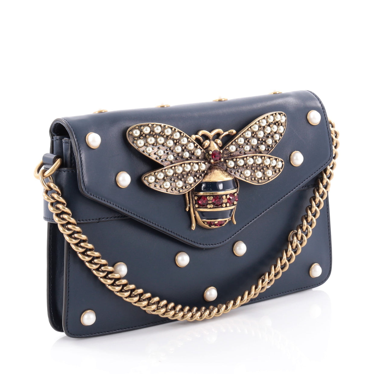 Buy Gucci Broadway Pearly Bee Shoulder Bag Embellished 2261808