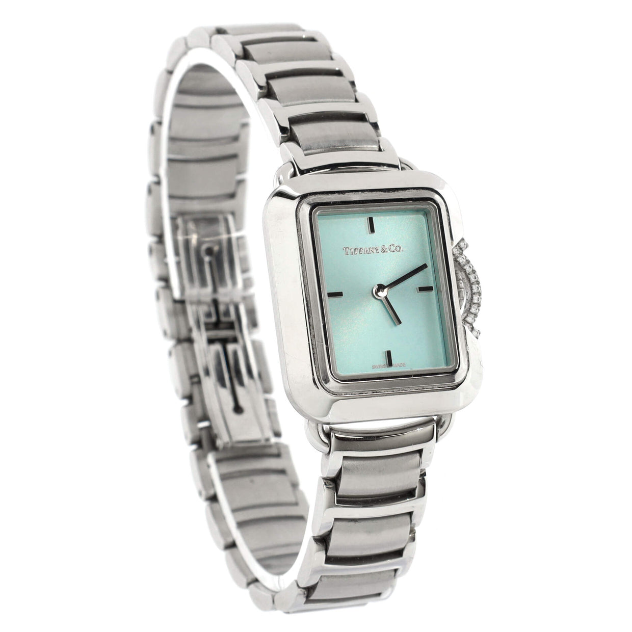 Tiffany & Co. Limited Edition T Rectangle Quartz Watch Stainless Steel ...