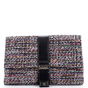 Chanel Grip Clutch Quilted Tweed Multicolor 234967160