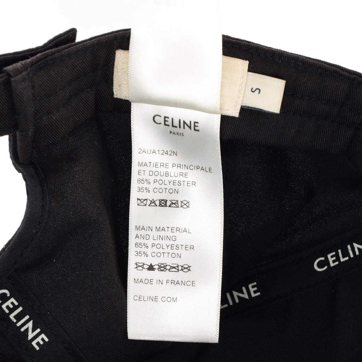 Celine Logo Baseball Cap Embroidered Canvas Black 2359601