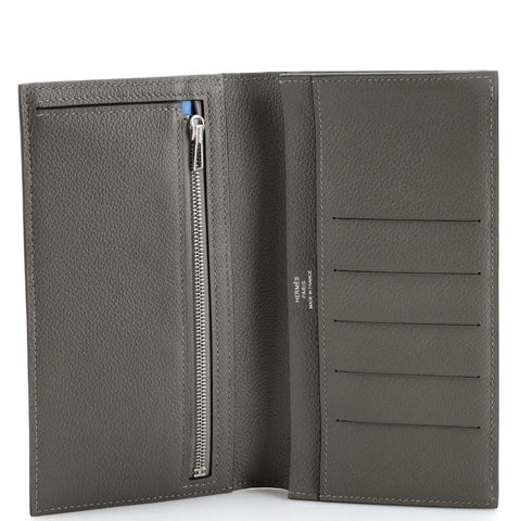 Hermes Citizen Twill Wallet Evercolor Long Gray 236124271